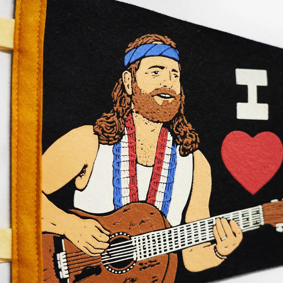 I Heart Willie Nelson Pennant • Willie Nelson X Oxford Pennant ...